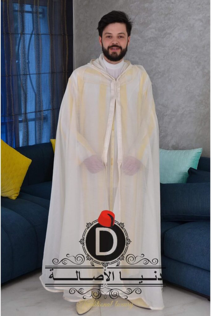 selham mlifa pour homme blanc cassé Univers tradition